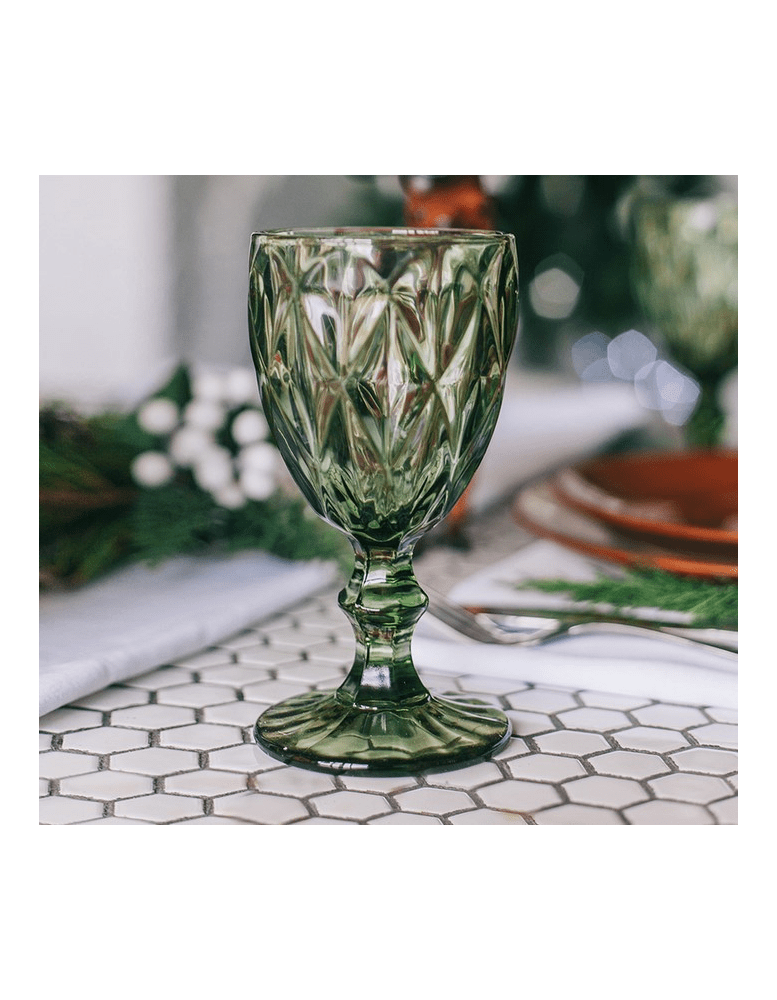 Vintage Wine Glass Dark Green E Commerce Website